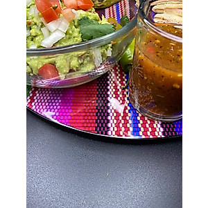 HASTA LA RAIZ | Mexican Handmade Cheese Board covered with resin. Ideal for Charcuterie Platter & Serving Tray. Model: Huichol Star.