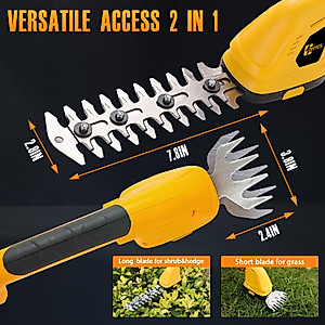 ohyes Cordless Hedge Trimmer Compatible with DeWALT 20v Max Battery 2 in 1 Grass Trimmer for Yard & Lawn(Battery not Included)