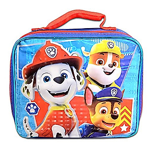 Nick Shop Paw Patrol Water Bottle Lunch Bag ~ 5 Pc Bundle With Paw Patrol Lunch Box, Plastic Bottle, Stickers And Door Hanger (Paw Patrol School Supplies)