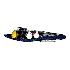 6 Piece Protective Lab Coat Pocket Organizer Kit has Fashionable Blue Chevron Pattern. 6 Pockets Packed With Needed Accessories