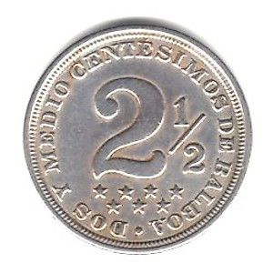 1916 Panama 2 1/2 Centesimos Coin KM#7.2
