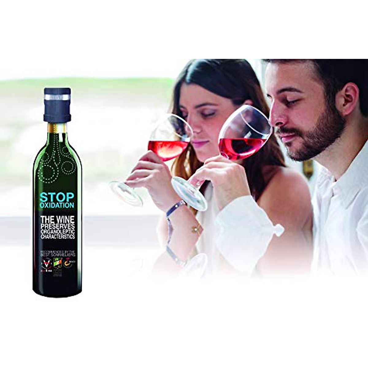 Wine Preserver and Stopper by PullTex│Save Your Open Wine and Keep it Tasting Fresh For Up To 10 Days with Our Patented System of Preventing Wine Oxidation│1000 Uses Guaranteed