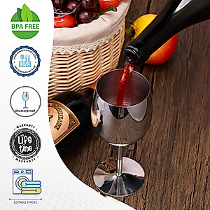 12 Set Stainless Steel Wine Glasses Metal Unbreakable Wine Glass 12 oz Portable Steel Wine Glass Wine Goblet Stemmed Wine Glasses Goblet Set for Outdoor Travel Camping Picnic, Silver