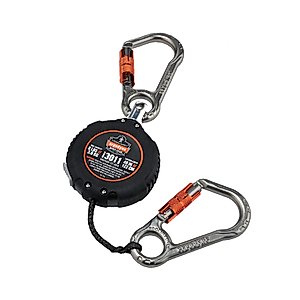 Ergodyne - 19311 Squids 3011 Retractable Tool Lanyard with Carabiner Mount,Black