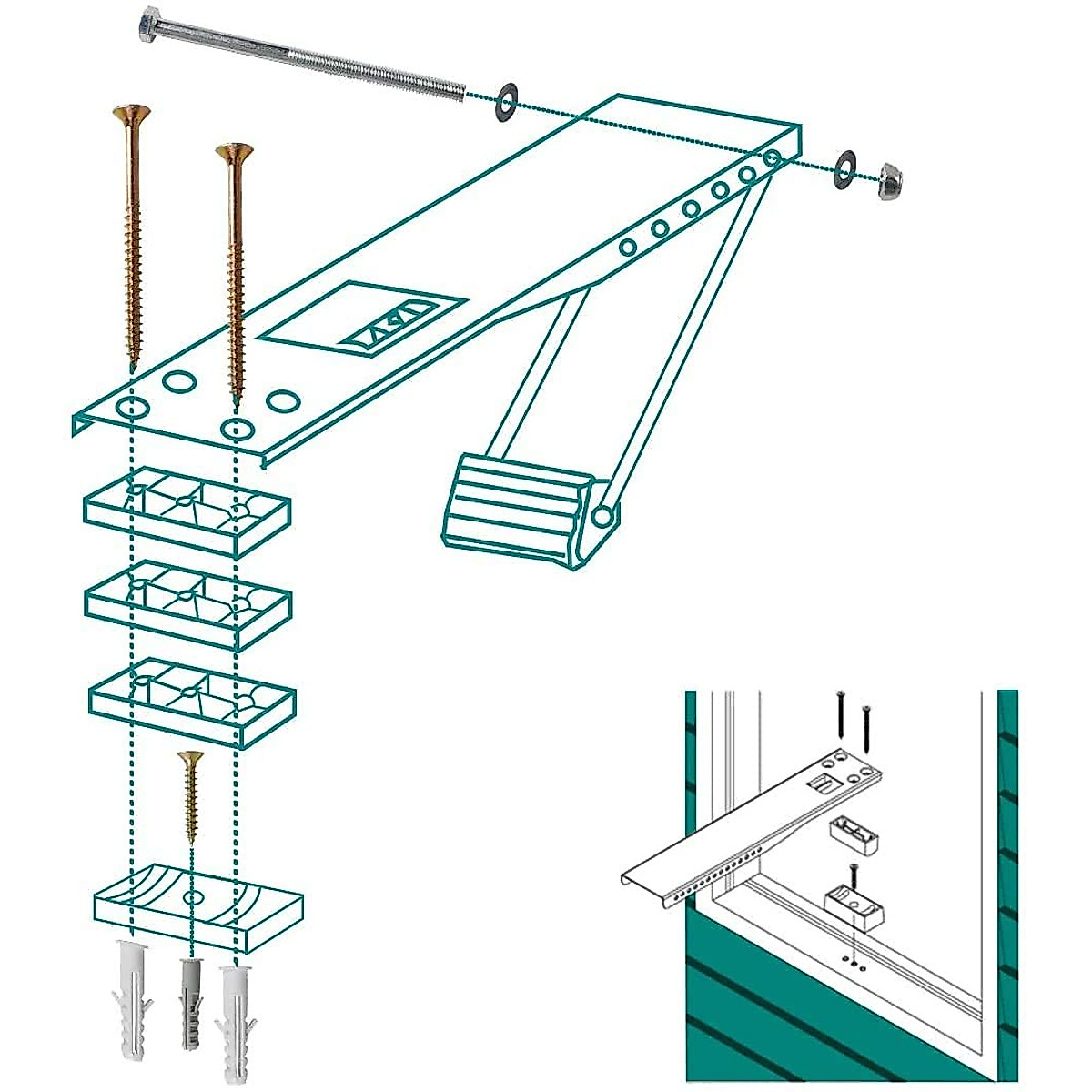 Daisypower Window Air Conditioner Bracket Heavy Duty, Sturdy Structure Supports Up to 165 lbs, Designed A/C Units 9,000 to 22,000BTU