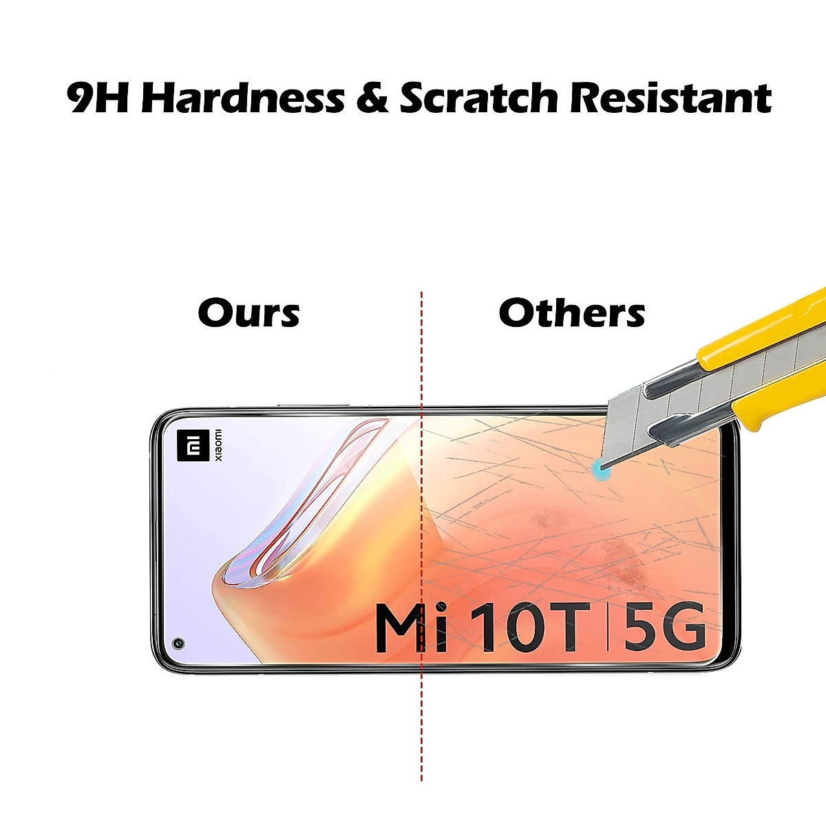 [3+2 Pack] 3 Pack for Xiaomi Mi 10t / Mi 10t Pro HD Clear Tempered Glass Screen Protector +2 Pack Camera Lens Protector, [9H Hardness][Bubble-Free] [Shatter Proof] [Anti-fingerprint [Easy