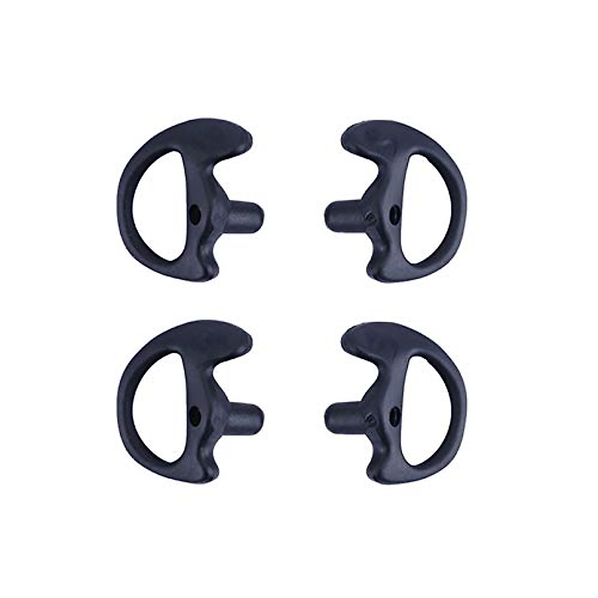 Yolipar Replacement Soft Silicone Eardud Earmold for Walkie Talkie Audio kit Air Acoustic Tube Earpiece Headset (Black, Medium(2 Pairs))