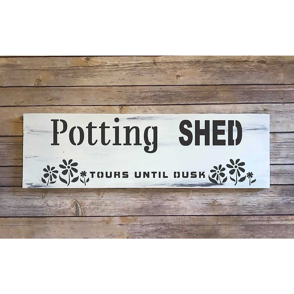 Garden Potting Shed Stencil for Painting Wood Signs, Reusable, Sturdy, Psalms Bible Verse