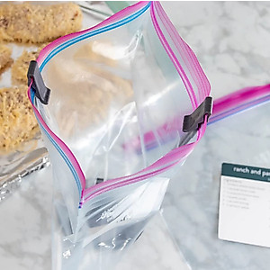 PPP (2 Pack) Baggy Rack Holder for Food Prep Bag | Meal Planning | Ziploc Bag Holder | Adjustable Freezer Bag Holder Stand | Hands Free Baggie Holder | Non-Slip Rubber Base (Grey)