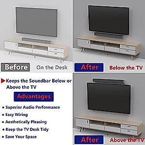 Vdsvksd Sound Bar Mounting Bracket,SoundBar Wall Mount Brackets for Vizio Soundbar Mounted Under or Above TV,Fits Most of Sound Bars,Soundbars Mounts Brackets with Hardware Kit