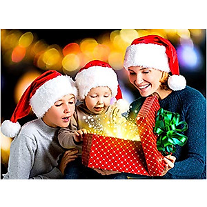 AOGU 6 Pack Plush Santa Hat Confortable Velvet Red Christmas Hat for Christmas Party Favors Fit for Adults and Kids