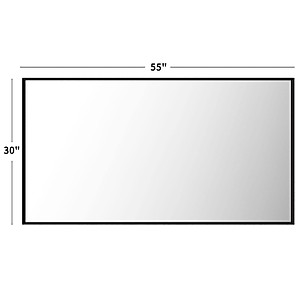 LOAAO 55"X30" Black Rectangle Bathroom Mirror Wall, Matte Black Aluminum Alloy Frame, Tempered Glass, Hangs Vertically or Horizontally, Easy to Install