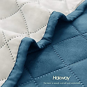 Hokway Wingback Chair Covers Armchair Slipcover with Adjustable Elastic Straps,1 Piece Furniture Chair Protector with Side Pockets for Fabric Leather Chair Covers for Living Room (Teal)