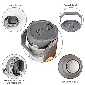 BWQJKUO Large Capacity Car Cup 30 Oz Stainless Steel The Silent Monkey Printed Travel Mug Leak-proof Flip Straw Tumbler with Handle,keeps Cold Or Ho