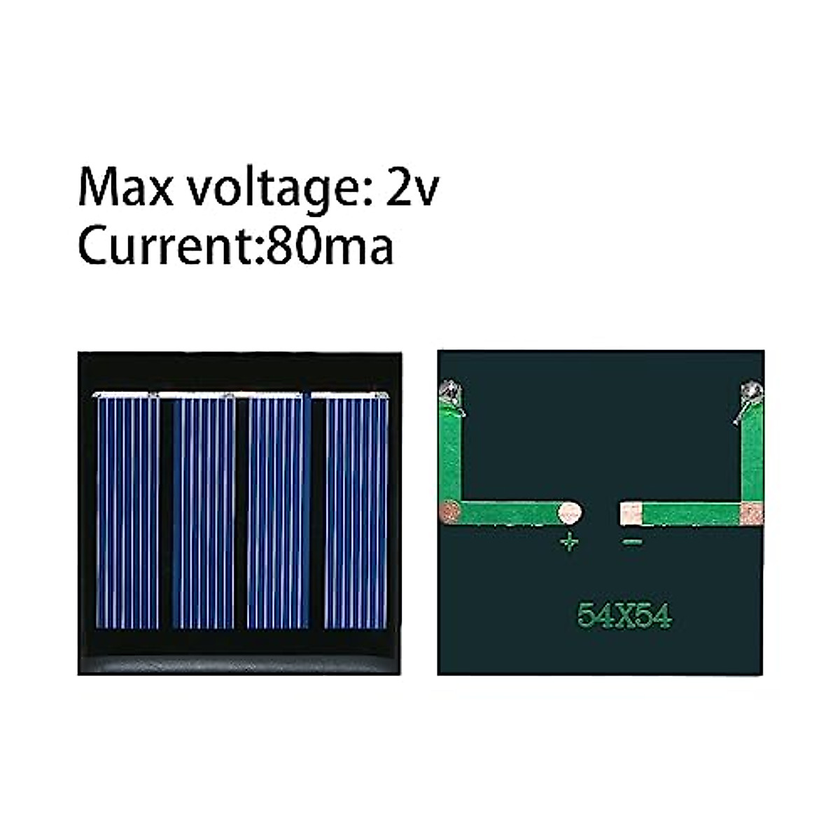 10Pcs Mini Solar Panels for Solar Power, 2V 80mA Mini Solar Panel Kit DIY Electric Toy Photovoltaic Cells Solar Epoxy Cell Charger 2.13"*2.13" (54mm*54mm)