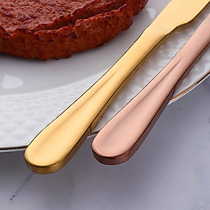 TEAHAHA Steak Knife Set,Stainless Steel Steak Knives Set of 8,Sharp Serrated Steak Knife For Kitchen Restaurant Party,9 Inches Meat Knife Set, Dinner Knife,Mix colors