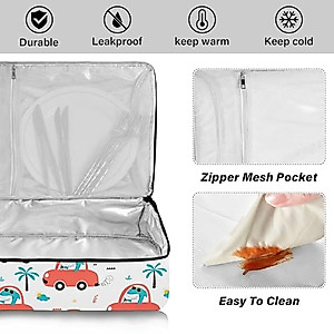 Kcldeci Insulated Thermal Food Carrier Insulated Casserole Carrier for Hot or Cold Food,Driver Shark Insulated Tote Bag for Potluck Cookouts Parties Picnic,Lasagna Lugger
