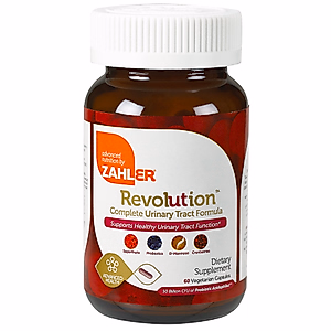 Zahler UTI Revolution, Urinary Tract and Bladder Health, All Natural Cranberry Concentrate Pills Fortified with D-Mannose and Probiotics, Certified Kosher, 60 Caps