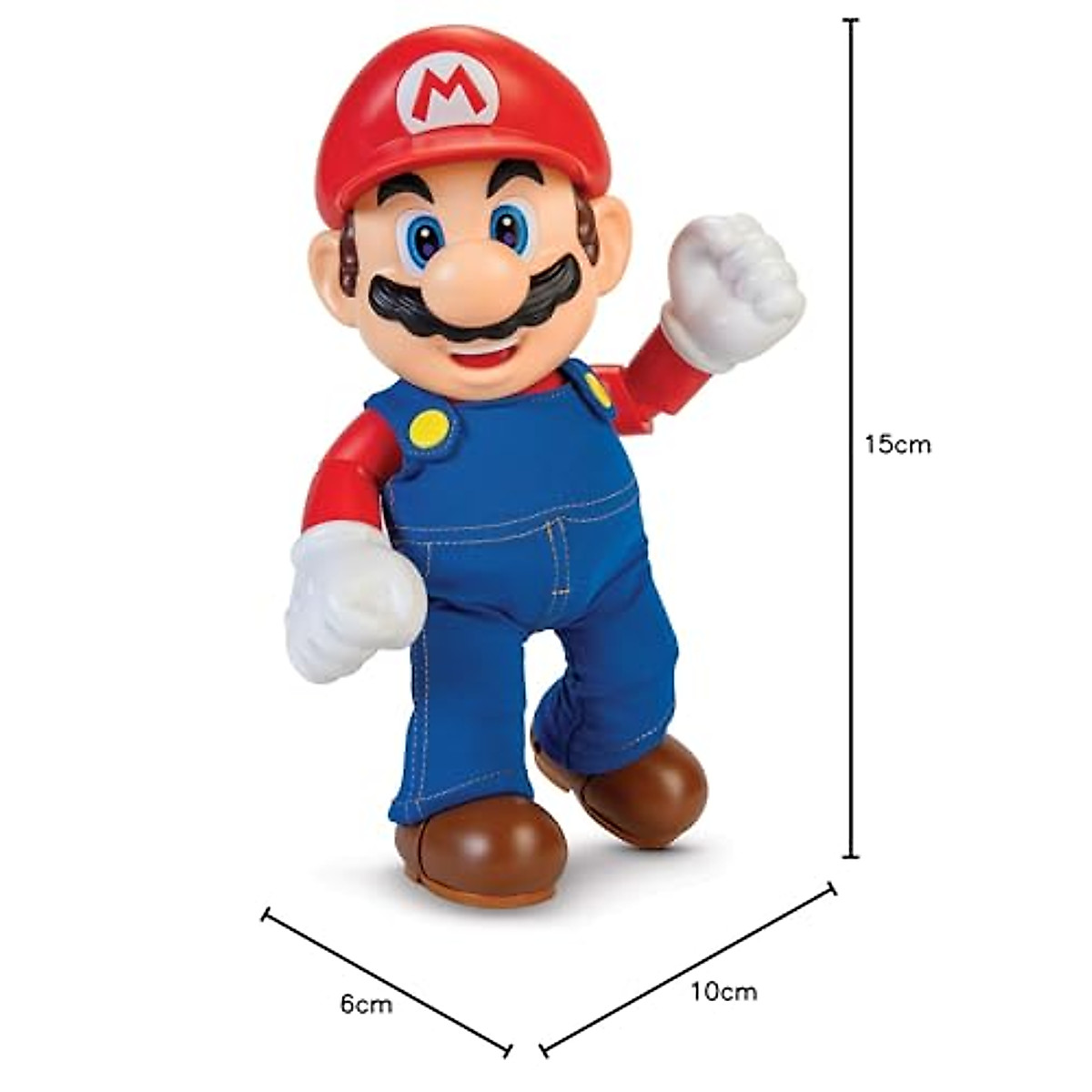 Super Mario It's-A Me, Mario! Collectible Action Figure, Talking Posable Mario Figure, 30+ Phrases and Game Sounds – 12 Inches Tall!