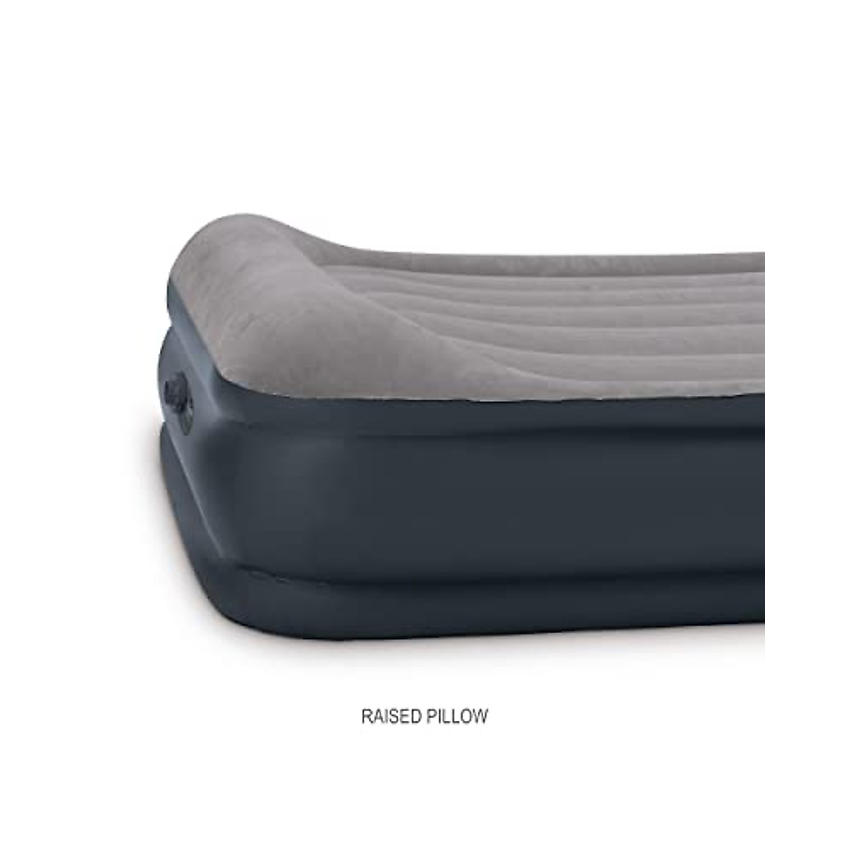 INTEX 64131ED Dura-Beam Plus Deluxe Pillow Rest Air Mattress: Fiber-Tech – Twin Size – Built-in Electric Pump – 16.5in Bed Height – 300lb Weight Capacity