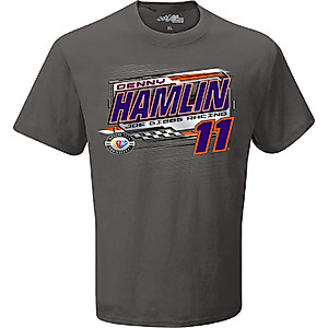 Checkered Flag Sports Denny Hamlin 2023 Cup Series Schedule T-Shirt Gray (as1, Alpha, l, Regular, Regular, Large)