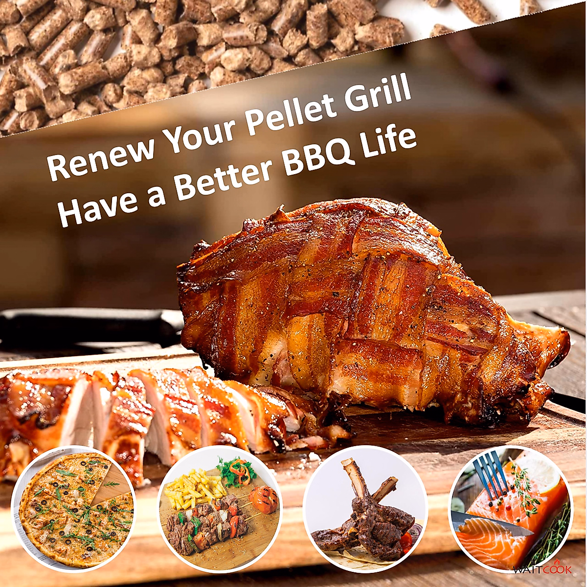 WAITCOOK 12V Prime Hot Rod Igniter for Green Mountain Daniel Boone Prime and Jim Bowie Prime Model, Ledge and Peak Pellet Grill Prime 12 Volt Ignitor Replacement Parts