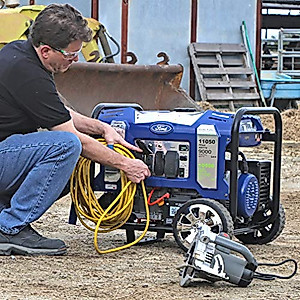 Ford, 11050W Dual Fuel Portable Switch & Go Technology and Electric Start FG11050PBE-A Generator, 11050 Watts, Blue