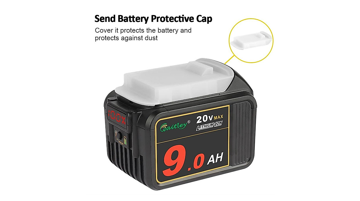 Waitley 20V 9Ah Battery for DEWALT - Long-Lasting Power