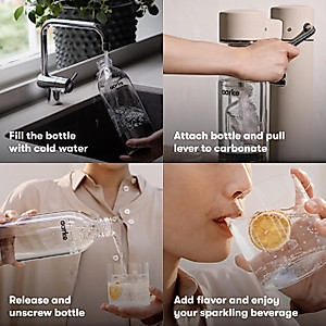 aarke Carbonator lll with CO2 Cylinder, Sparkling & Carbonation Water Machine, Stainless Steel with PET BPA-Free Reusable Bottle Volume 800 mL (Matte Black)
