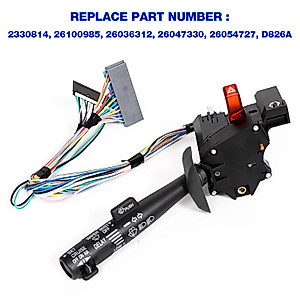Multi-Function Combination Switch Replacement for 1995-2002 Chevy Tahoe S10 GMC C1500 K1500 Suburban Yukon, Replace 2330814 26100985 26036312, Turn Signal, Wiper, Washers, Cruise Control
