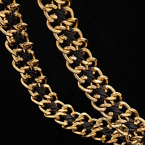 YeeHeen Leather Chain Belts Womens Metal Waist Belts Adjustable Waist Chain for Dress Plus Size 135CM Gold