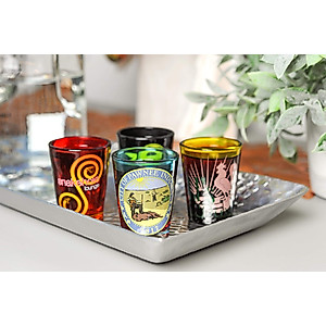 Surreal Entertainment Parks and Recreation Location Logos 4 Piece Shot Glass Set