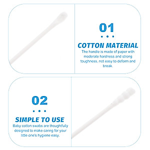 400PCS Cotton Swabs, Cotton Buds Swabs Cleaner Double Round Cotton Tip Cleaning Swabs with Paper Stick for Cleaning Ear Nose nose swabs Makeup chidren ear nose cotton sticks