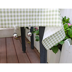 Iyulania 4 Pack Heavy Duty Tablecloth Weights, Rust Proof Stainless Steel Balls with Clips, Weights for Curtain, Outdoor Picnic Table, Flags, 10oz