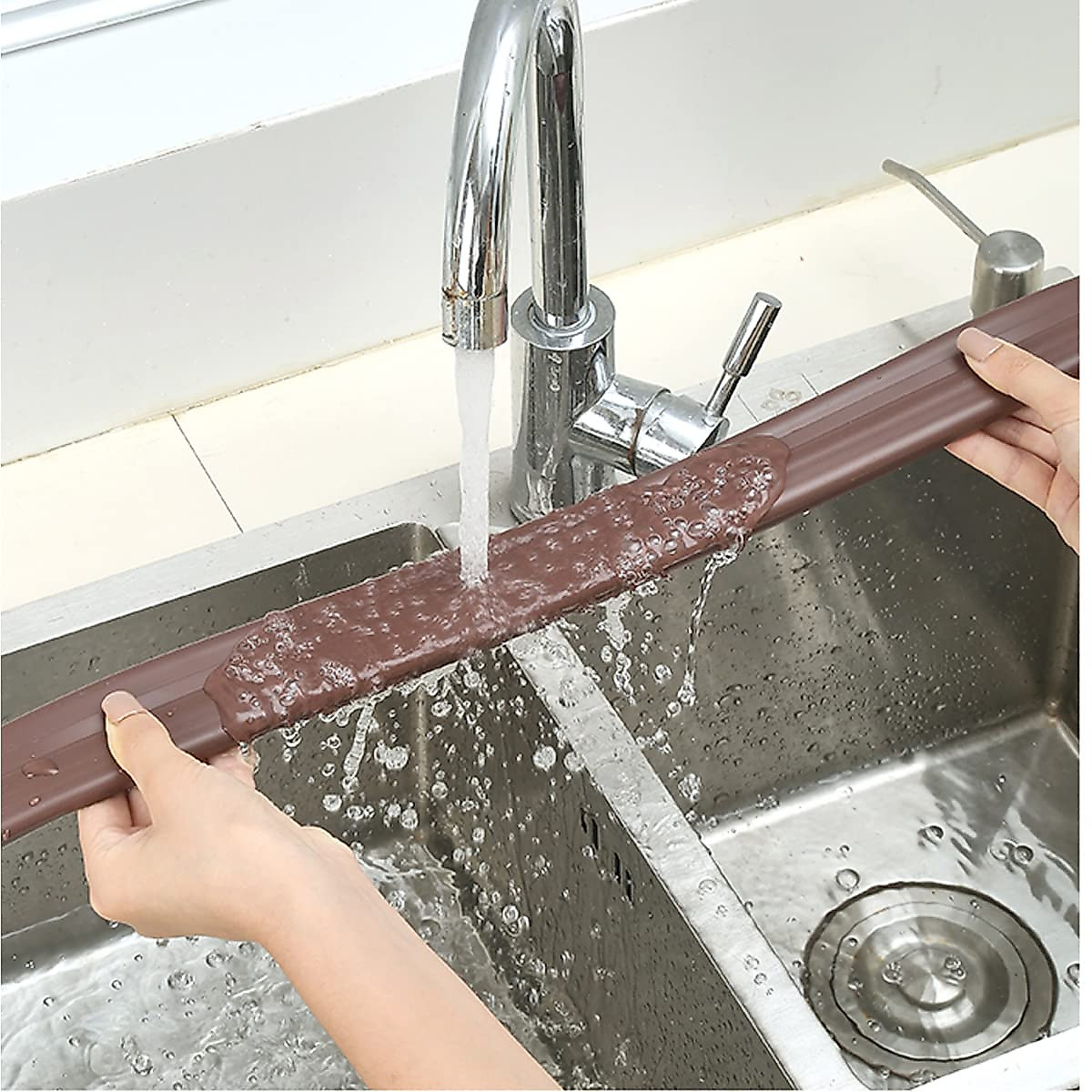 Door Draft Stopper Bottom Seal Strip Noise Blocker - Sweep Strip Under Door Draft Blocker, Soundproof Door Bottom Weather Stripping, for Block Wind, Light, Dust, and Noise (Brown)