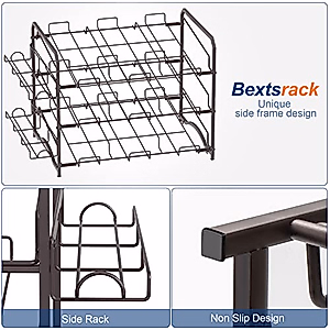 Bextsrack Can Rack Organizer, Stackable Pantry Organizer Can Storage Dispenser Holds up to 42 Cans for Kitchen Cabinet or Counter-Top, Bronze