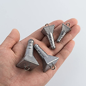 Dr.Fish 5 Pack Storm Sinker Pyramid Hatteras Surf Fishing Lead Weight Saltwater Beach Casting Sea Bottom Holder Inshore 3oz