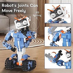 YESHIN Robot Building STEM Toys: 5 in 1 STEM Projects for Kids Ages 8-12, Remote & APP Control Educational Coding Kit, DIY Rechargeable Robot Gifts for Boys Girls (903 Pcs)