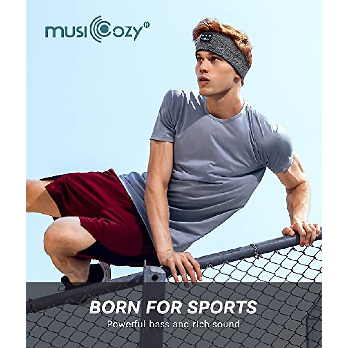 MUSICOZY Bluetooth 5.2 Headband Headphones for Sleep, Wireless Earphones Music Headphones for Side Sleepers Sleeping Earbuds Eye Mask for Mom Women Men Workout Running Cool Unique Gifts
