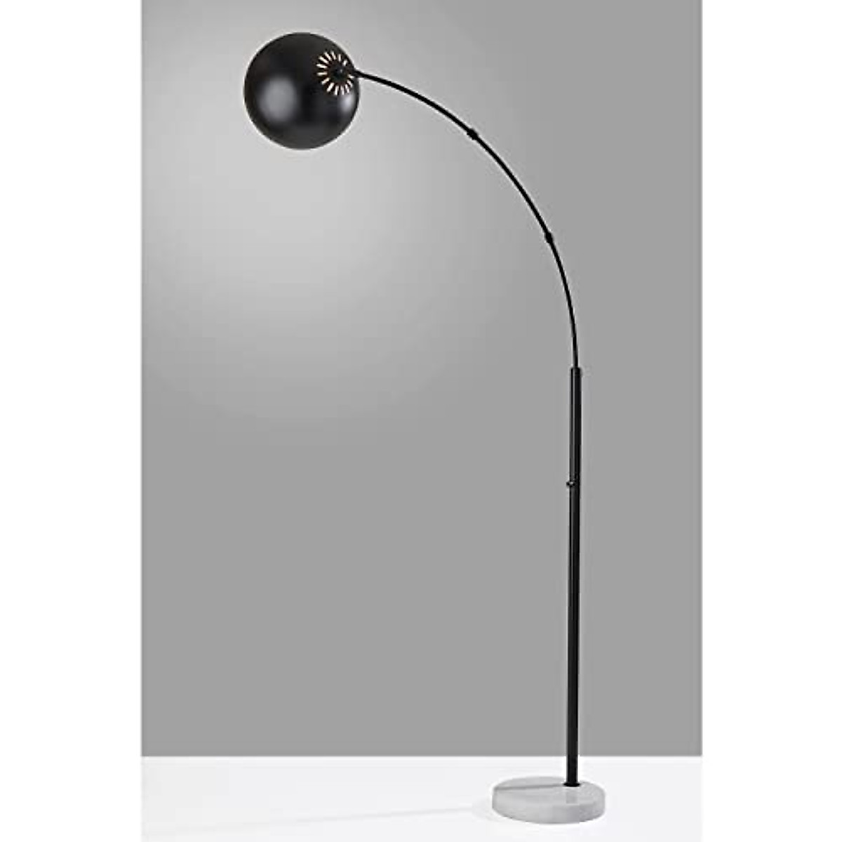 Adesso 5170-01 Astoria Arc Lamp, 78 in., 100W Type A Bulb (Not Included), Black, Floor Lamps