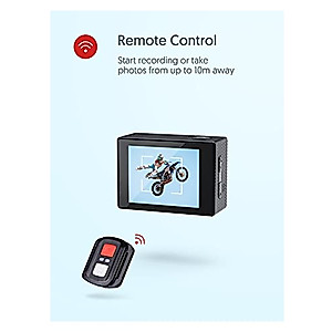 KOVOSCJ Sports Action Camera 4K 50FPS Sports Camera Touch Screen 4X Zoom with 20MP EIS Multiple Accessories 40M Waterproof Underwater Camera Remote Control for Vlog Recording