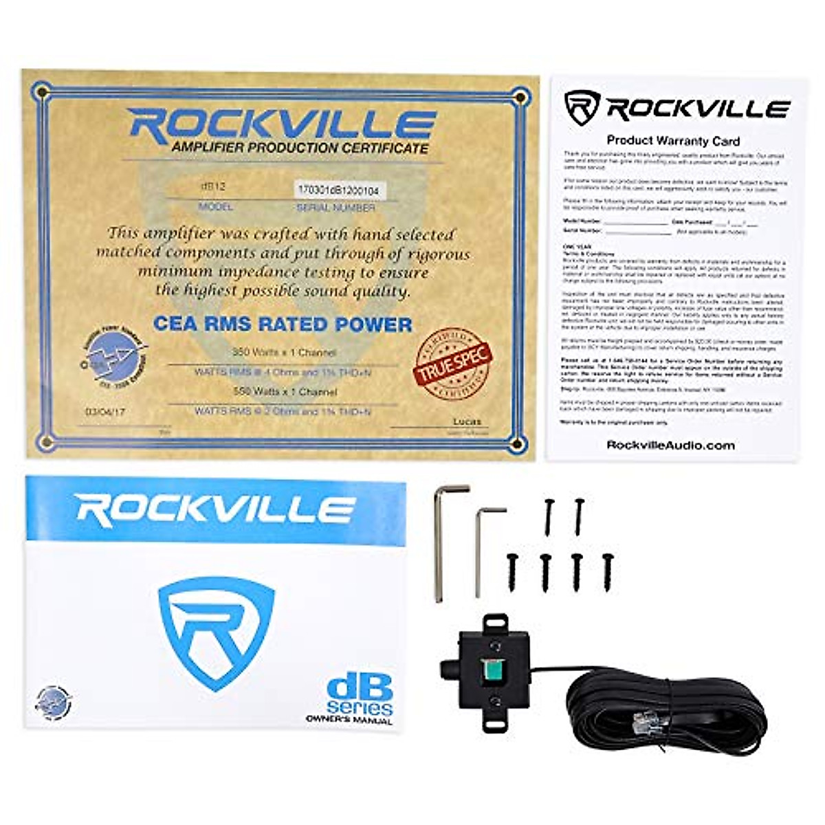 Rockville DK512 PACKAGE Dual 12" 2800w K5 Car Subwoofer Enclosure+DB12 Amplifier