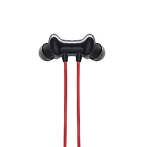 One+ Bullets Wireless Z Bass Edition in-Ear Earphone with Mic, Passive Noise Cancellation (Bluetooth 5.0, Quick Switch) (Reverb Red)