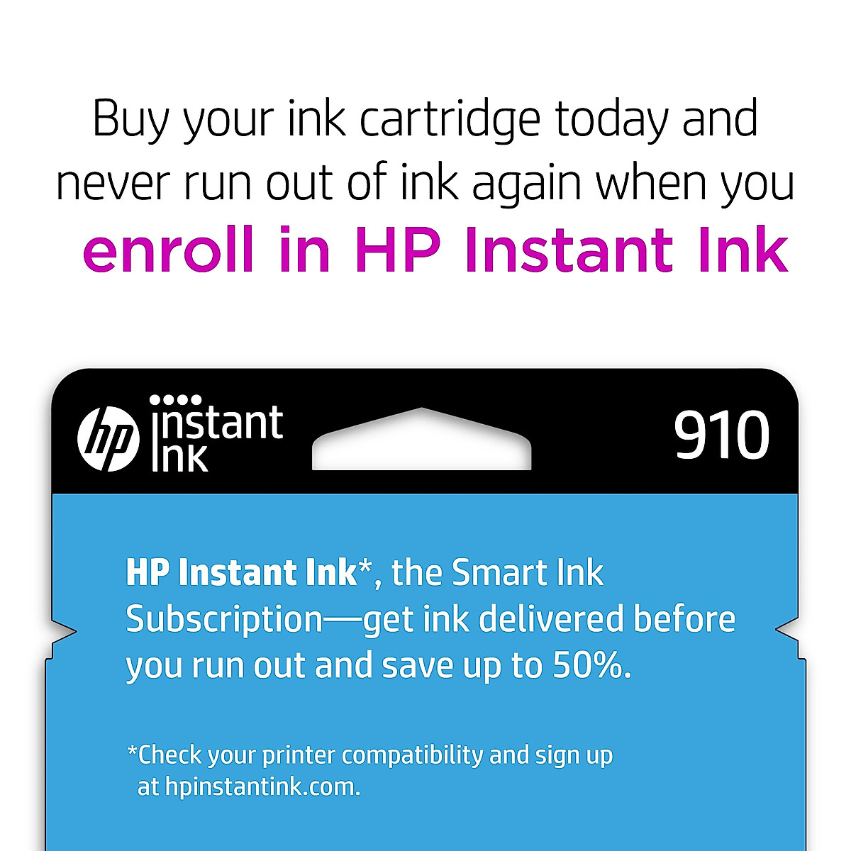 HP 910 Cyan Ink Cartridge | Works with HP OfficeJet 8010, 8020 Series, HP OfficeJet Pro 8020, 8030 Series | Eligible for Instant Ink | 3YL58AN