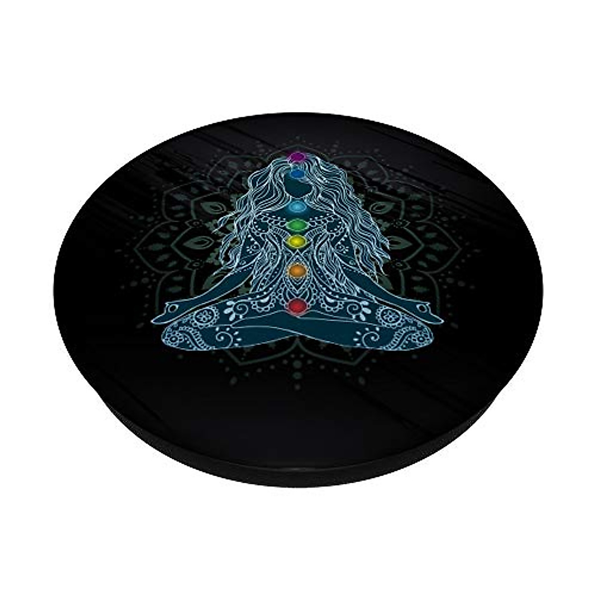 Meditating Lotus Asana Seven Chakras Meditation Yoga PopSockets PopGrip: Swappable Grip for Phones & Tablets