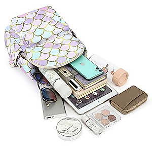 Yusudan Mermaid Mini Backpack for Women Girls, Small Backpack Purse for Teens Kids School Travel