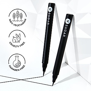 Sugar Cosmetics Wingman Waterproof Microliner01 I'll Be Black (Black)micro precision tip, jet-black formula, Smudgeproof