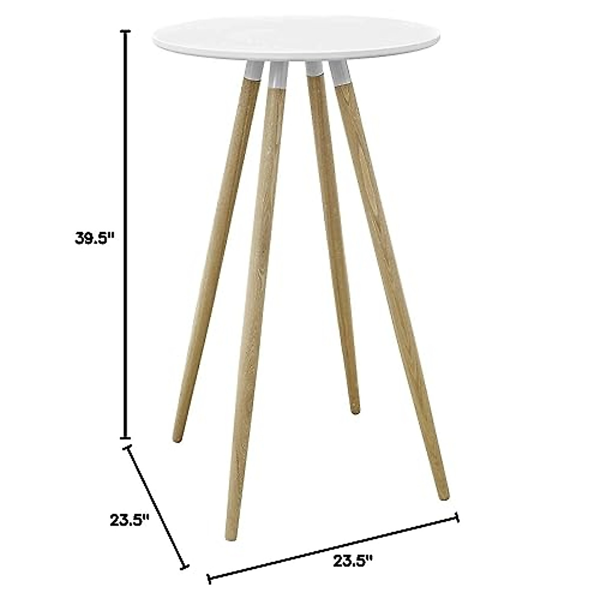 Modway Track 24" Contemporary Modern Round Bar Table in White