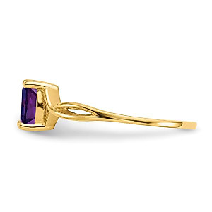 IceCarats 10K Yellow Gold Purple Amethyst Ring Gemstone Band February Birthstone Jewelry Size 7.00