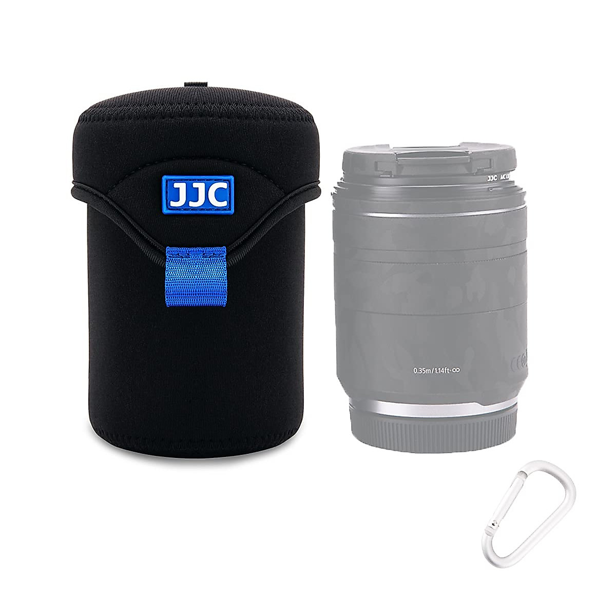 JJC Water Resistant Neoprene Camera Lens Pouch Case, Fold-Over Lens Bag for Mirrorless Lenses Up to 3.1 x 4.6 (D X H) for Canon RF 85mm f/2, Nikon Nikkor Z 85mm f/1.8, Sigma 16mm f/1.4 etc.